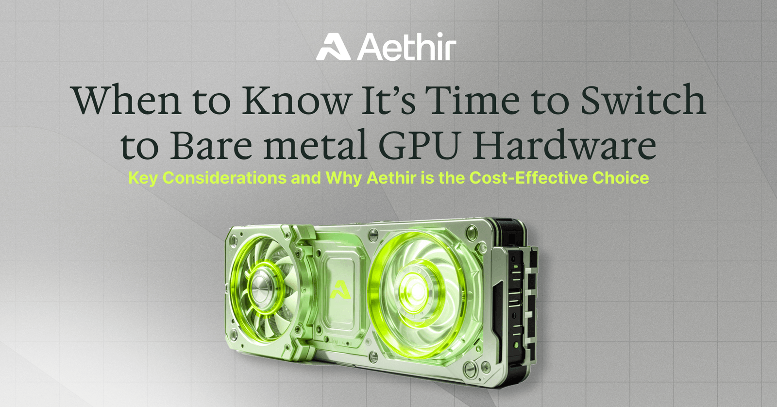 When to Know It’s Time to Switch to Bare Metal GPU Hardware